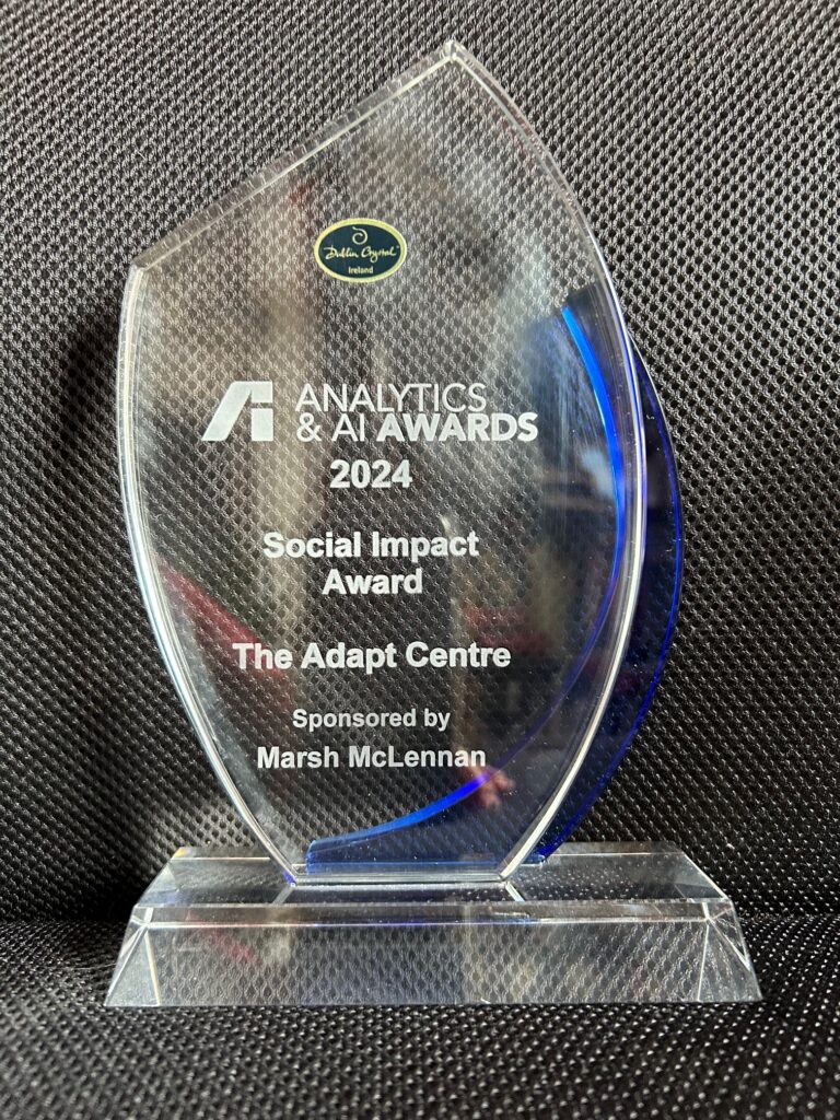ADAPT Wins Analytics and AI Award for Social Impact with SignON Project ...